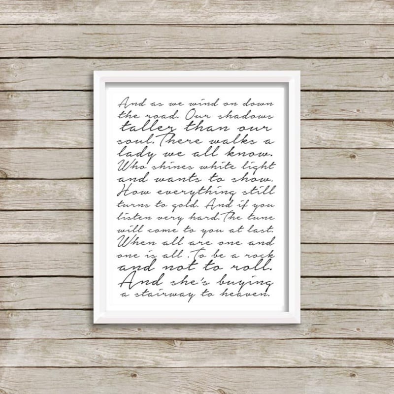 Led Zeppelin Lyrics - Etsy