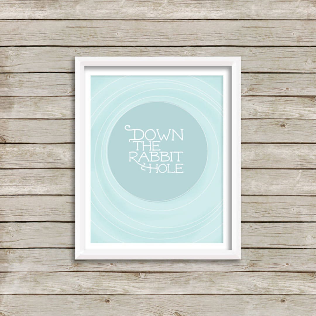 Down the Rabbit Hole, Alice in Wonderland, Bathroom Decor, Fun, Art ...