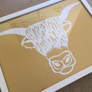 Highland Cow Paper Cutting Template: DIY Paper Art (PDF) - Etsy