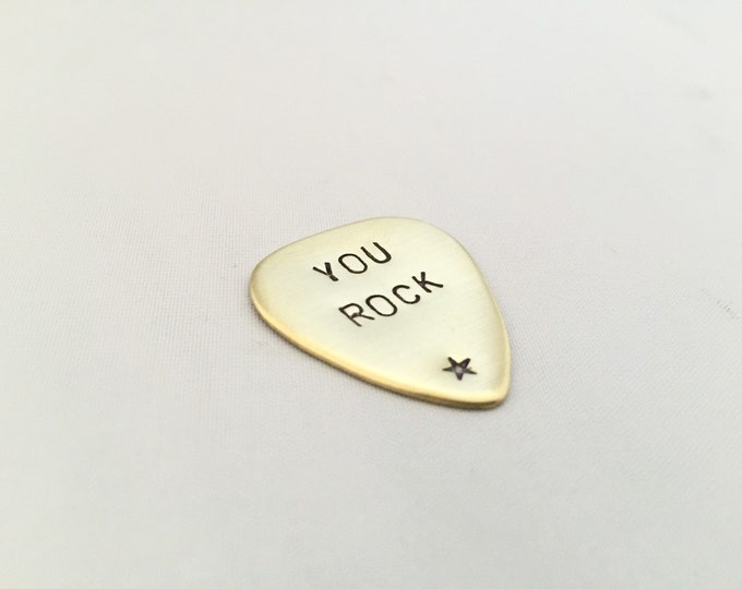 Personalised Guitar Plectrum, Stamped Brass Guitar Pick, Music, Men ...