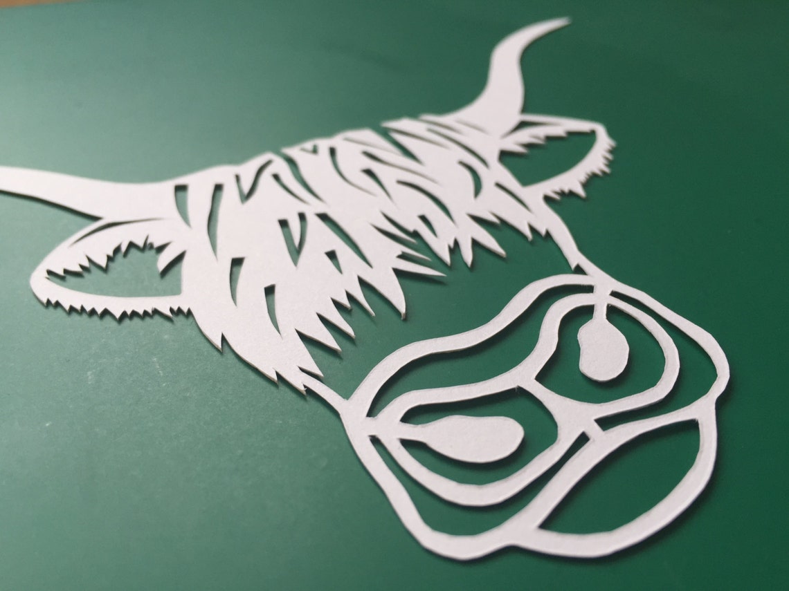 Highland Cow Paper Cutting Template: DIY Paper Art (PDF) - Etsy UK