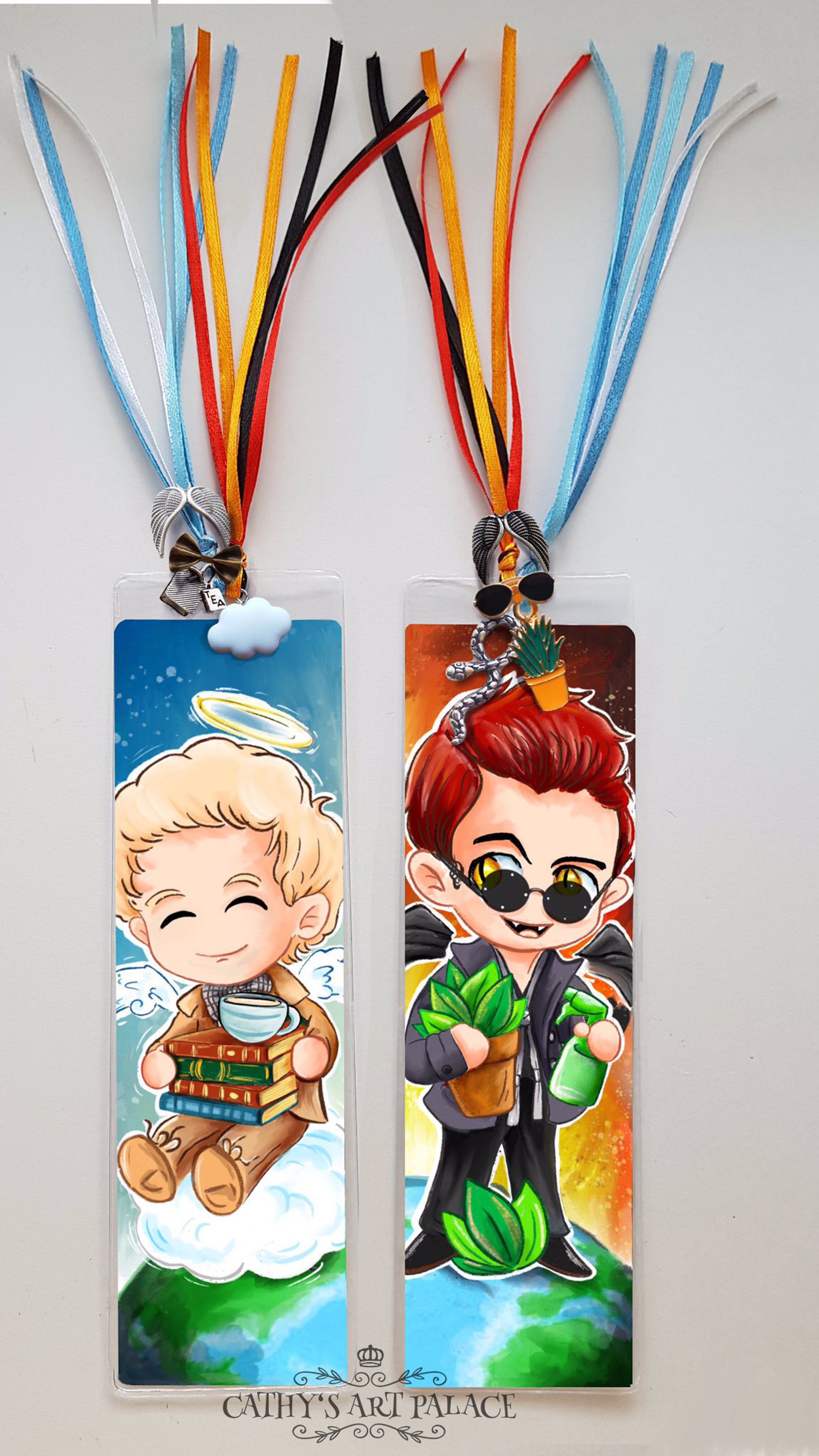 GOOD OMENS inspired soft Keychains and Bookmarks Aziraphale | Etsy