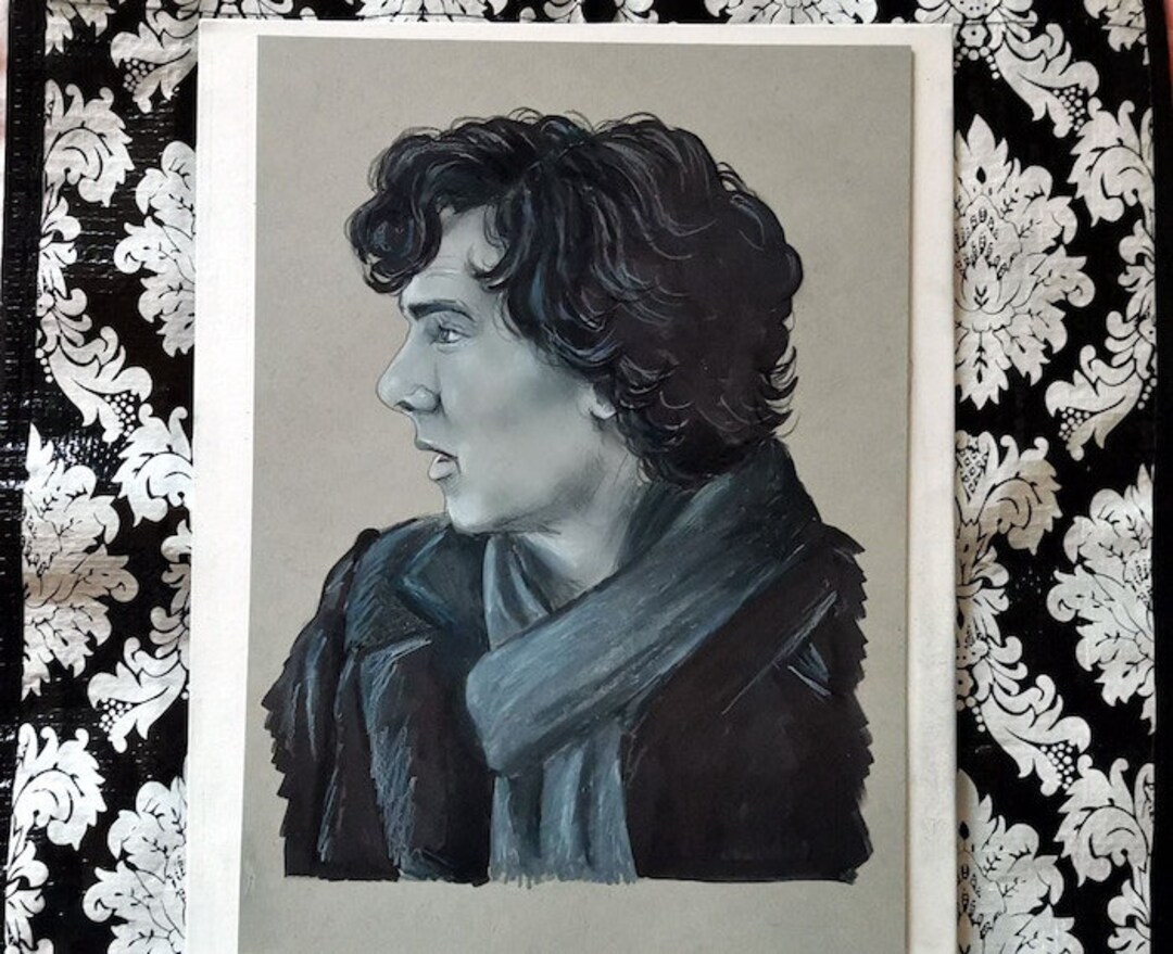 PRINT Sherlock - Sideview With Scarf - Etsy
