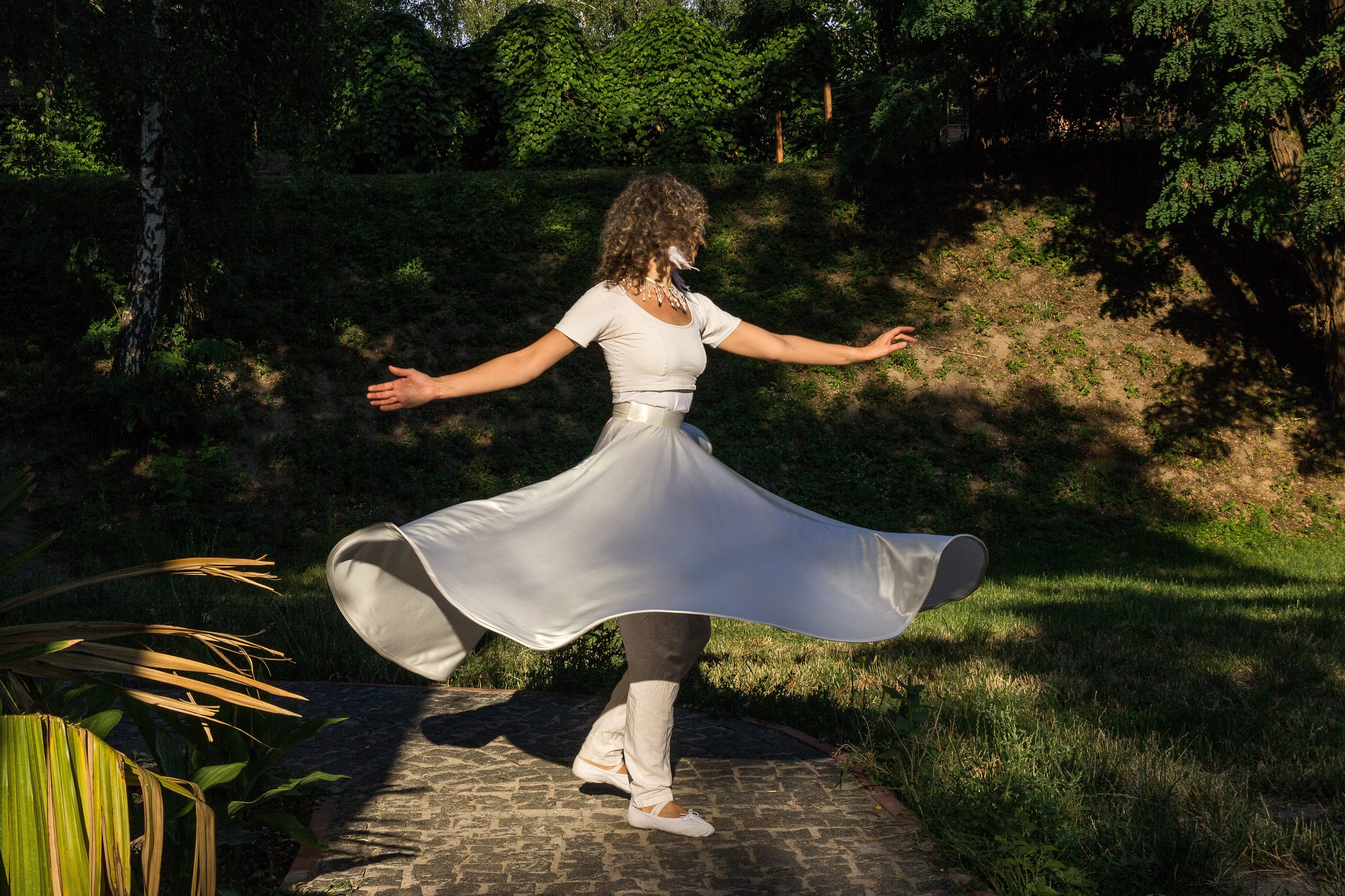 Falda giratoria blanca con cadena - Etsy España