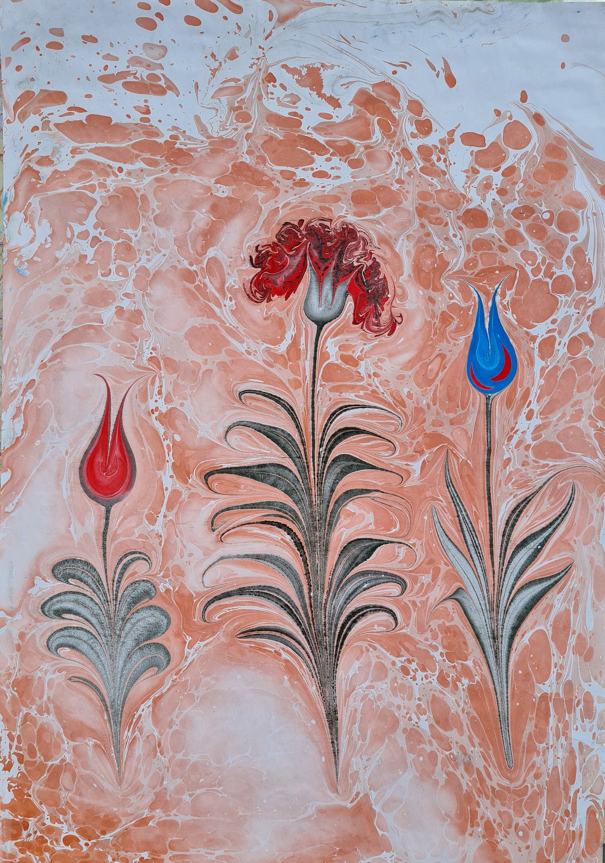 Turkish Marbling Flowers - Etsy