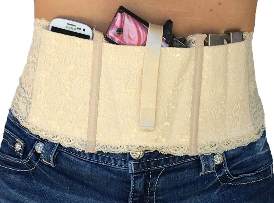 Hidden Heat Lace - Natural - Lace Waistband Conceal Carry Gun Holster ...