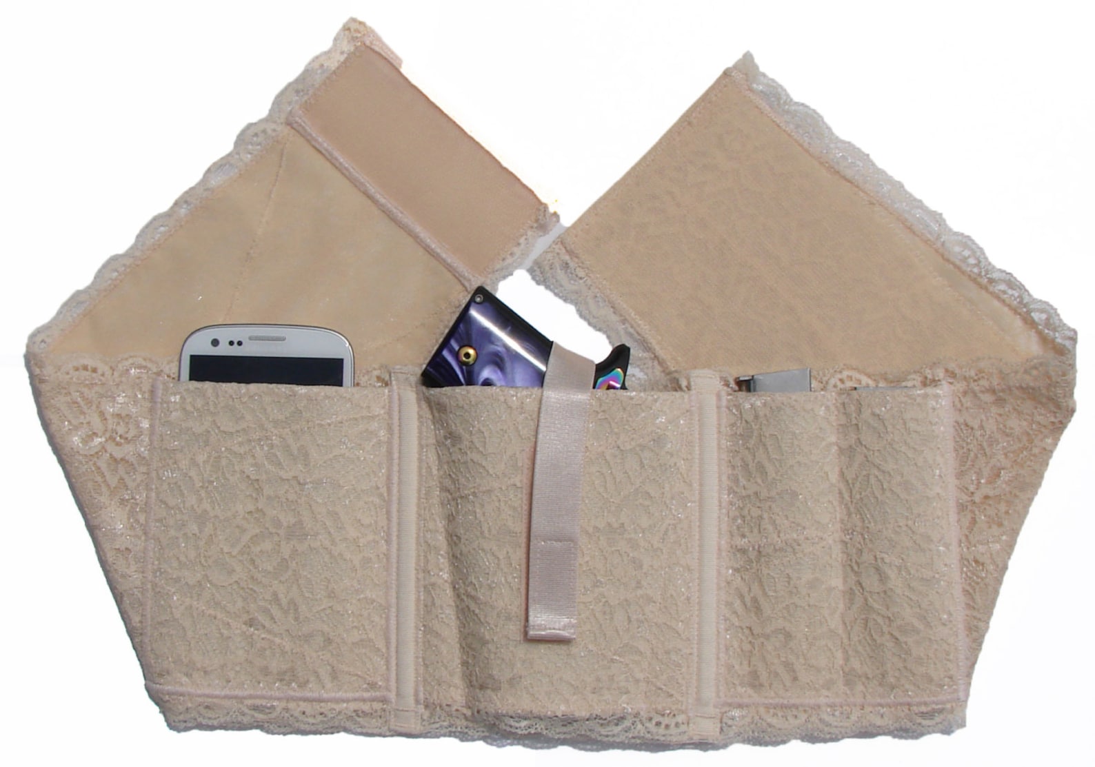 Hidden Heat Lace - Natural - Lace Waistband Conceal Carry Gun Holster ...