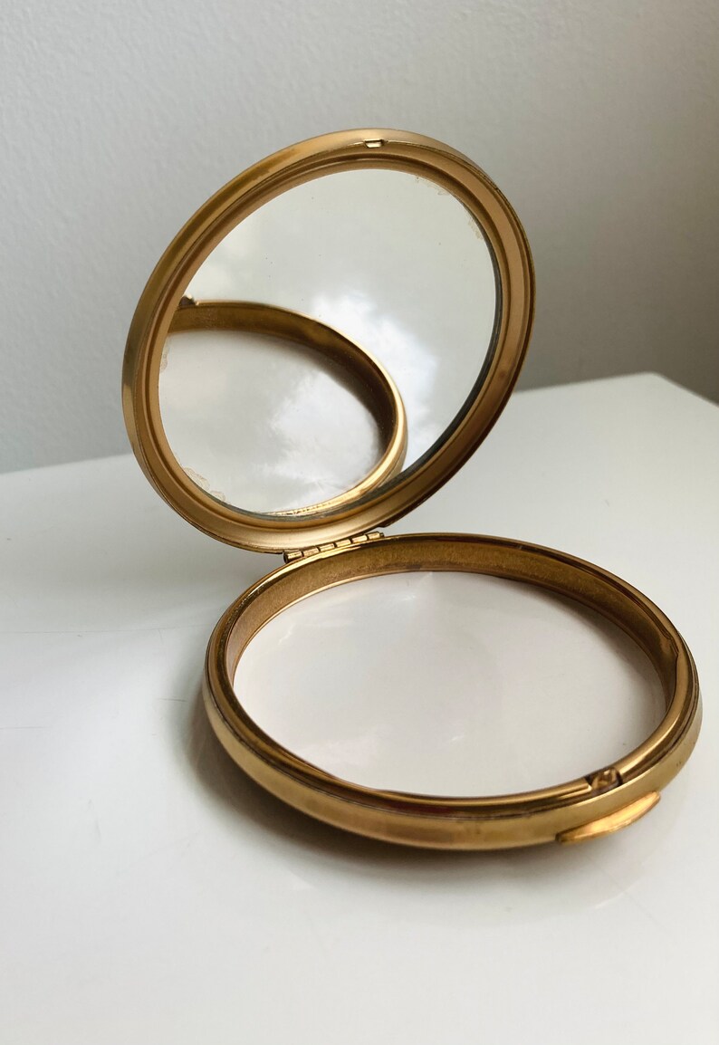 Vintage Powder Compact Mirror Made by Kigu With Etched - Etsy