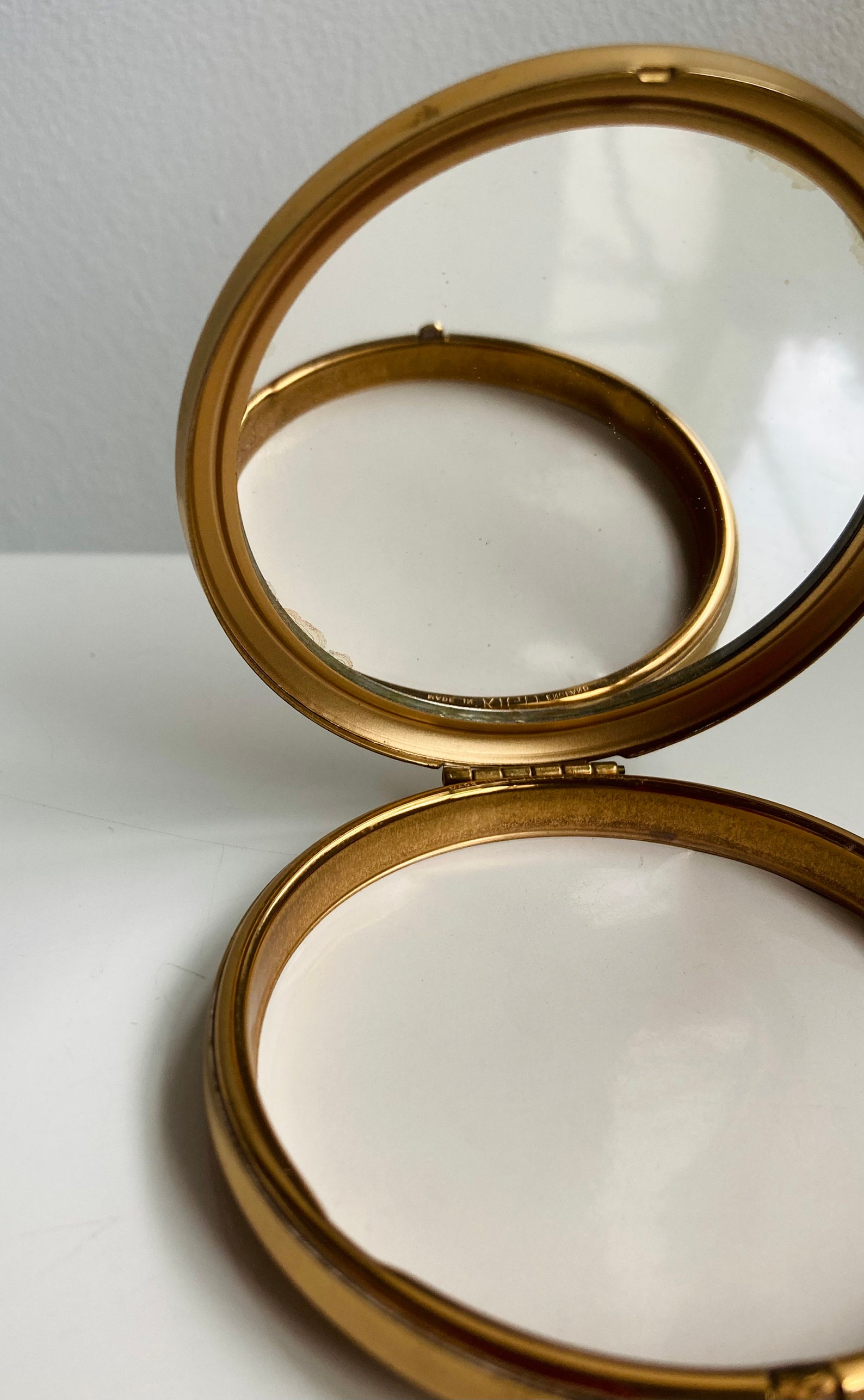 Vintage Powder Compact Mirror Made by Kigu With Etched - Etsy