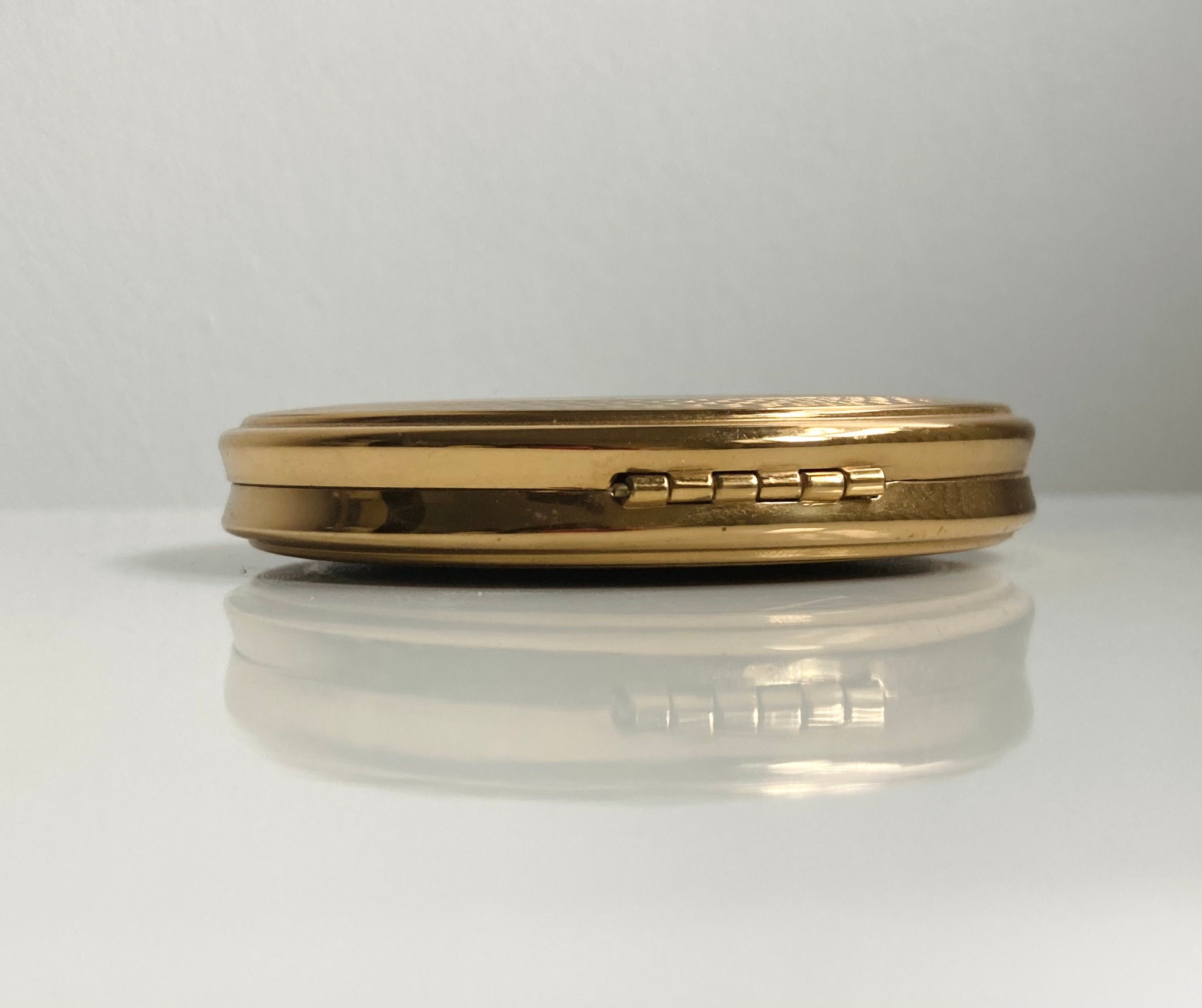 Vintage Powder Compact Mirror Made by Kigu With Etched - Etsy