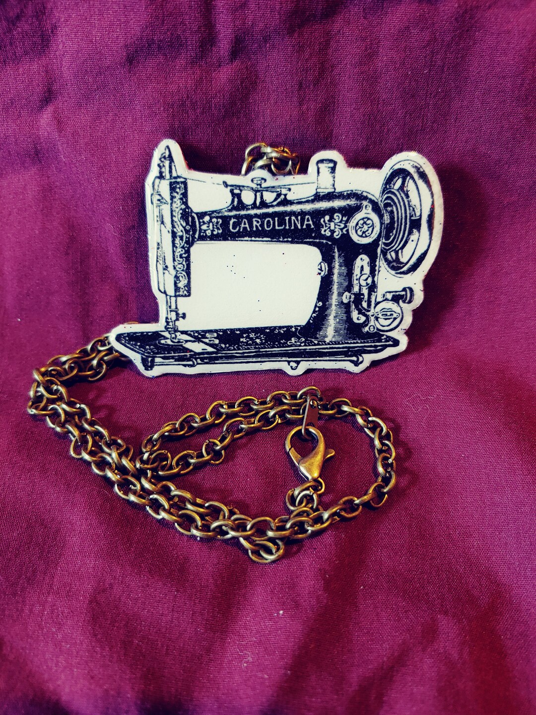 Carolina Sewing Machine Resin Pendant - Etsy