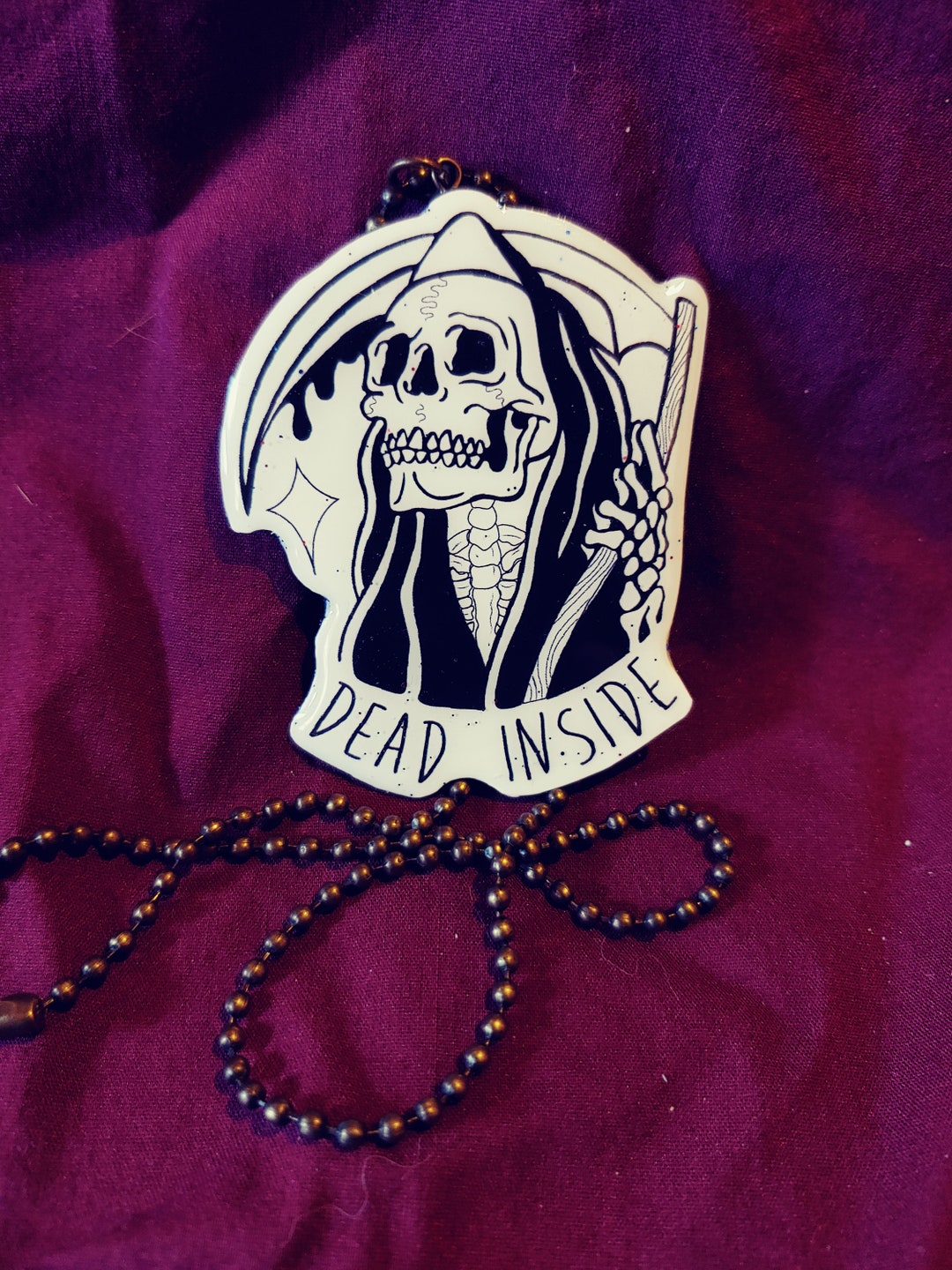 Dead Inside Reaper Resin Pendant - Etsy