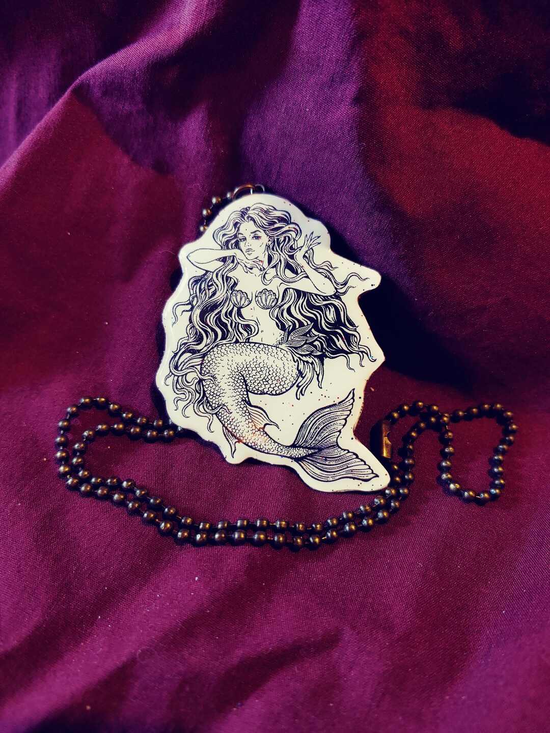 Mermaid Resin Pendant - Etsy