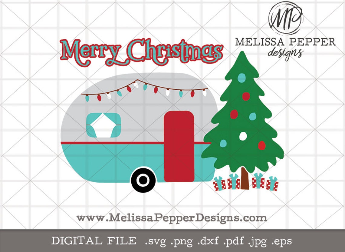 Christmas Camper Svg Christmas RV SVG Silhouette Design - Etsy
