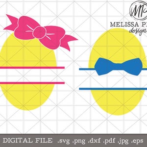 Easter Egg Split Monogram Svg,girl Easter Egg Split Svg,boy Easter Split Monogram,easter Basket ...