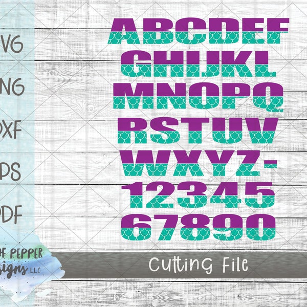 Mermaid Font Svg - Etsy