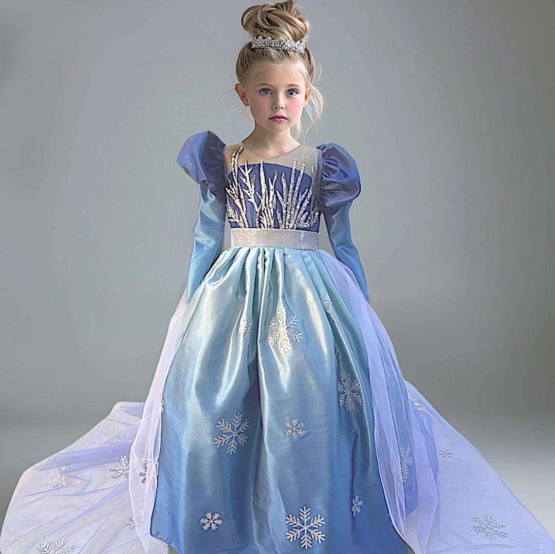 Ice Princess Gown, Frosted Fairytale Costume, Snowflake Dress, Snow ...