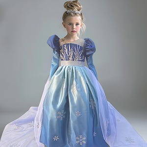 Ice Princess Gown, Frosted Fairytale Costume, Snowflake Dress, Snow ...