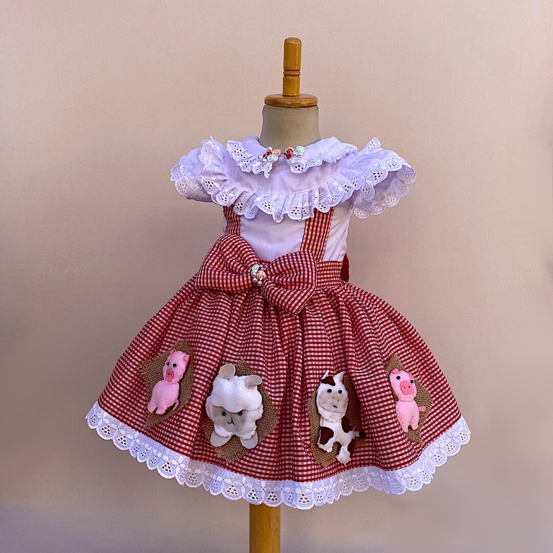 Custom Farm Animal Dress for Little Girls, Dress With 3D Animals, Farm ...