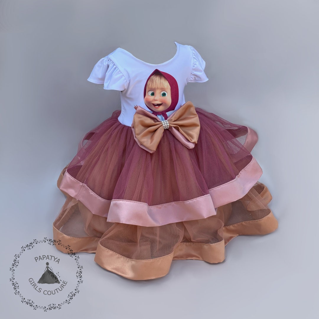 Masha and the Bear Dress Masha Outfit Masha Birthday Dress - Etsy UK