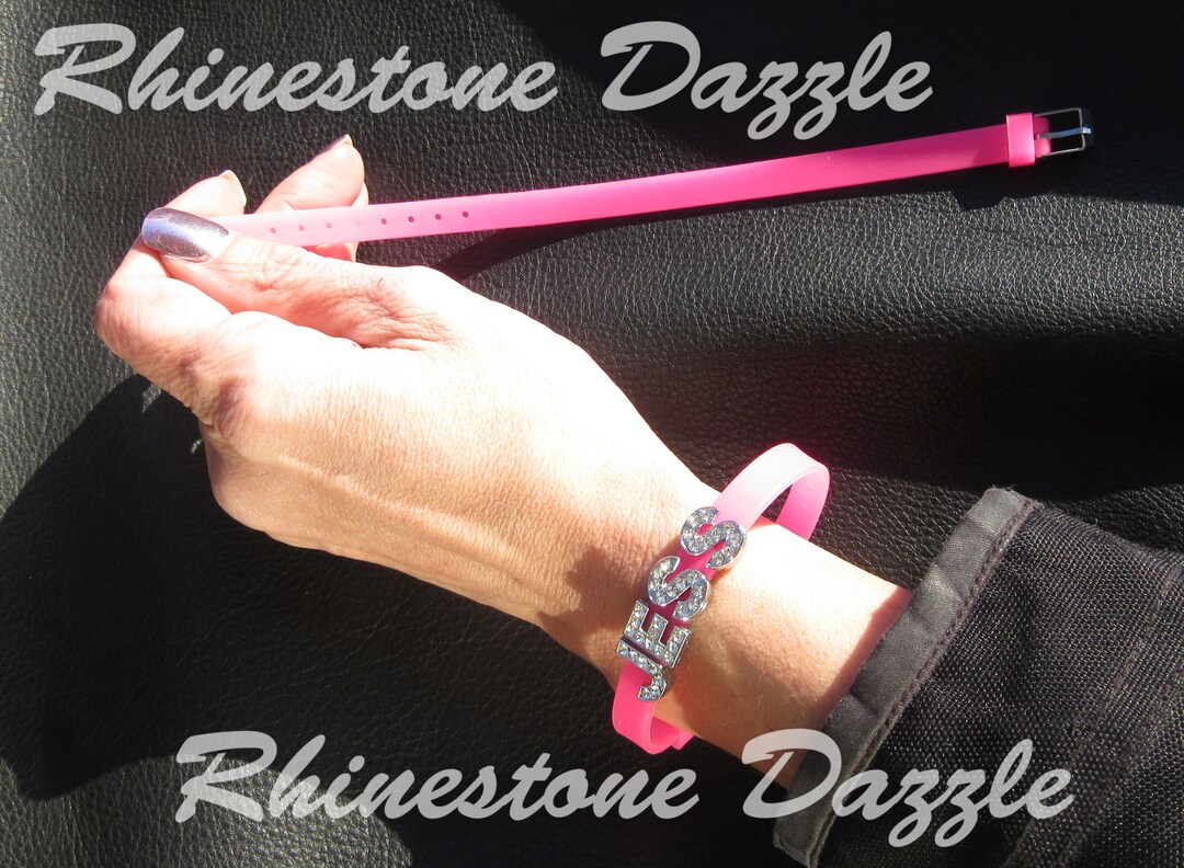 Neon Pink Silicone Charm Bracelets for Slide Charms to Create ...