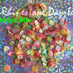 100pcs Fimo Polymer Clay Slices, Fine Slices for Nail Design, Nail Art ...
