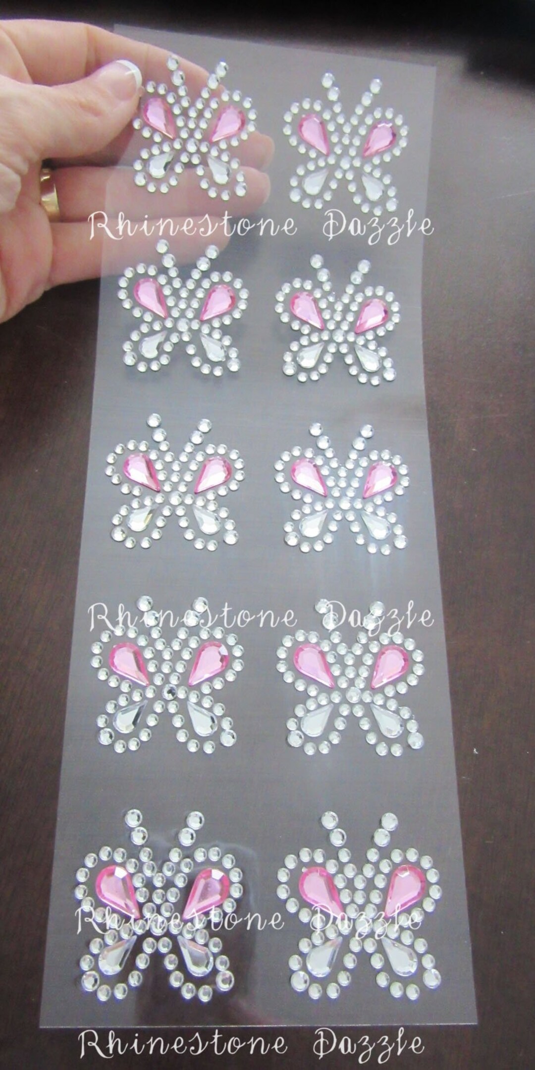 Pink Butterfly Rhinestone Stickers - Set of 10 - Etsy