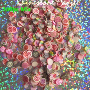 100pcs Fimo Polymer Clay Slices, Fine Slices for Nail Design, Nail Art ...