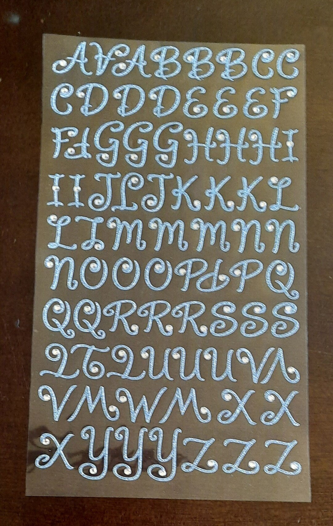 Blue Glitter Letter Stickers With Rhinestones | 78 Pcs Alphabet ...