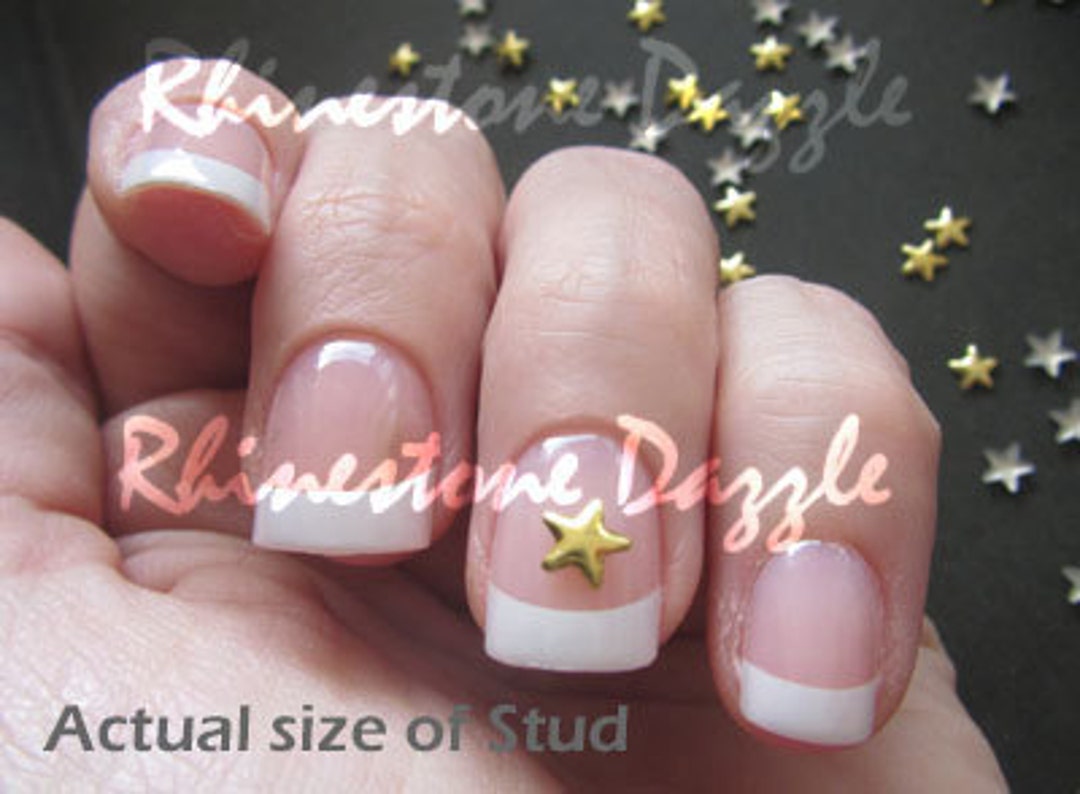 Gold Star Nail Studs Sized 5mm for DIY Nail Art, 3D Nail Design, Gold ...