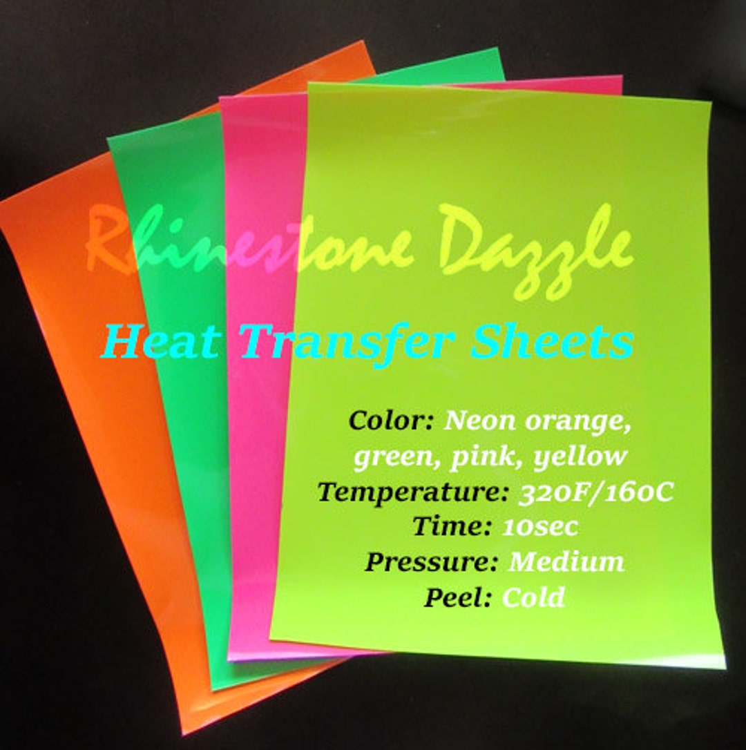 Neon Heat Transfer Vinyl Fluorescent HTV for T-shirts and DIY Projects ...