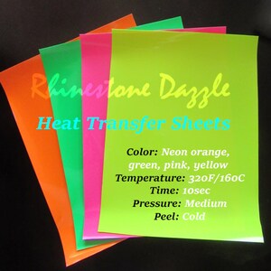 Neon Heat Transfer Vinyl Fluorescent HTV for T-shirts and DIY Projects ...