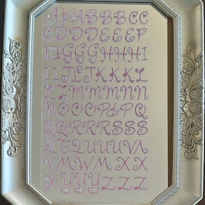 Pink Glitter Letter Stickers With Rhinestones | 78 Pcs Alphabet ...