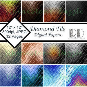 Digital Scrapbook Paper DIAMOND TILE Digital Paper Pack - Etsy