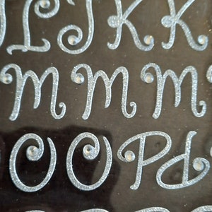Silver Glitter Letter Stickers With Rhinestones | 78 Pcs Alphabet ...