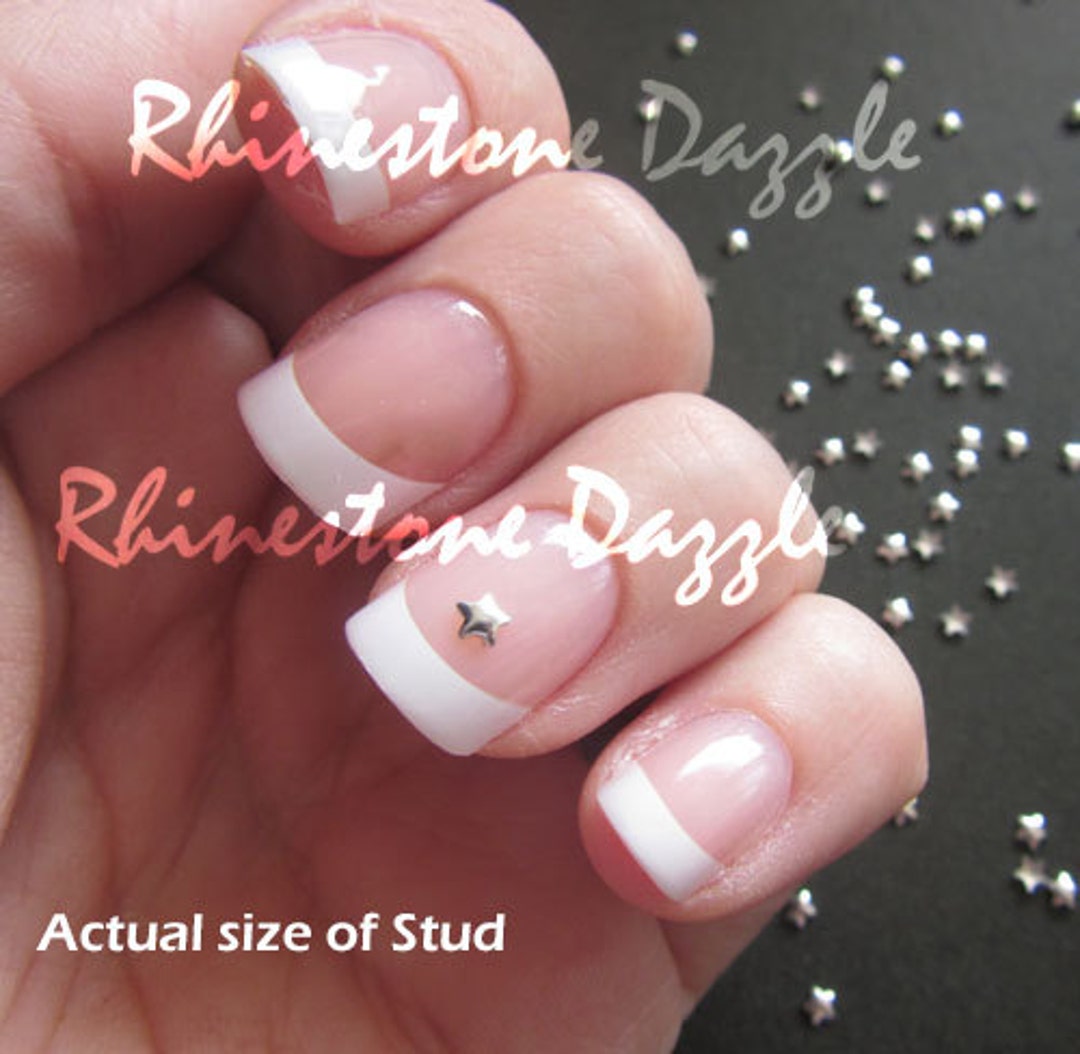 Silver Star Nail Studs Sized 2mm for DIY Nail Art, 3D Nail Design, 2mm ...