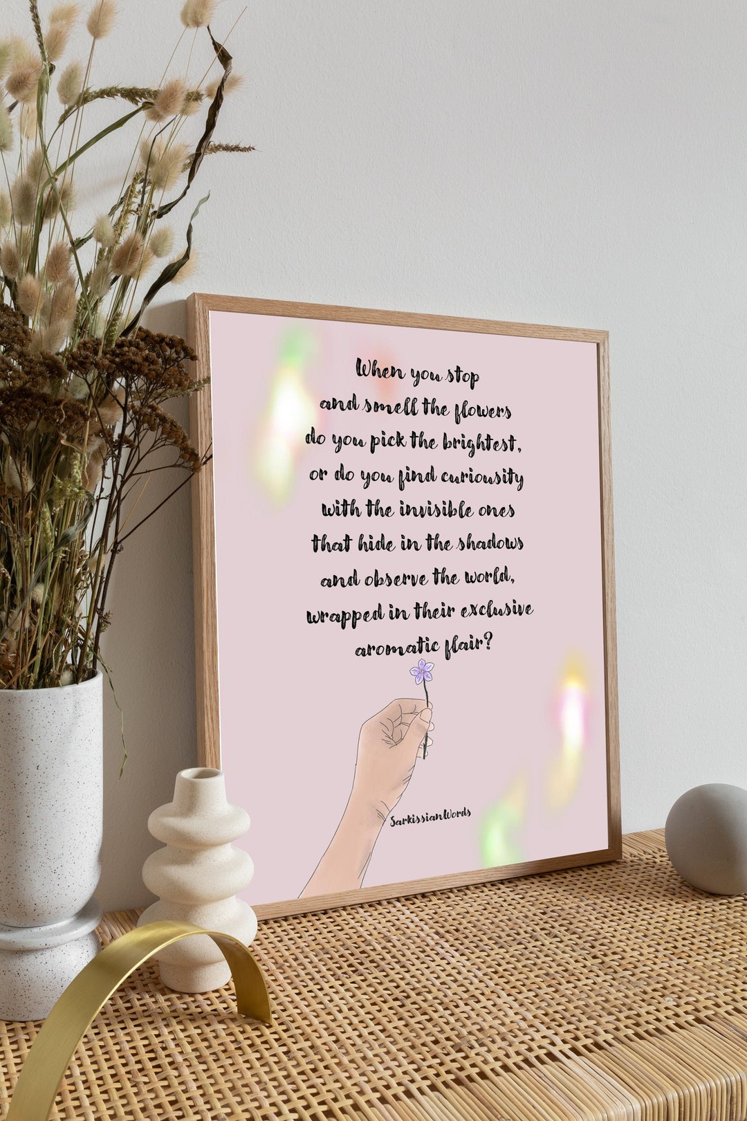 Pensive Flower Poem Print - Etsy