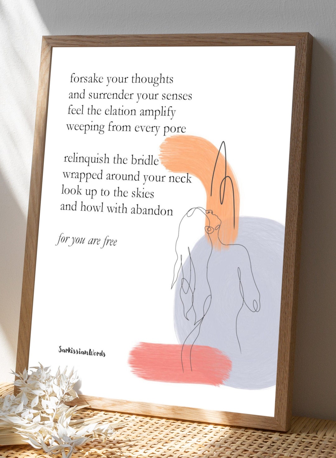 Surrender Poem Print - Etsy