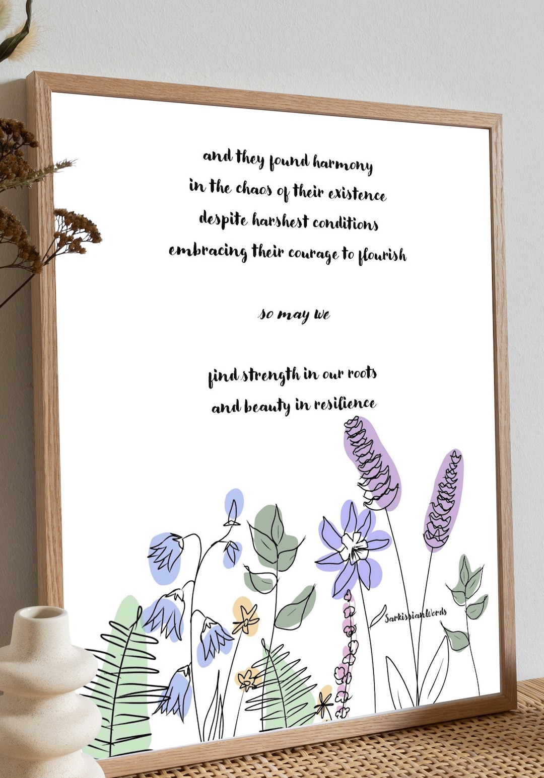Wildflower Poem Print - Etsy
