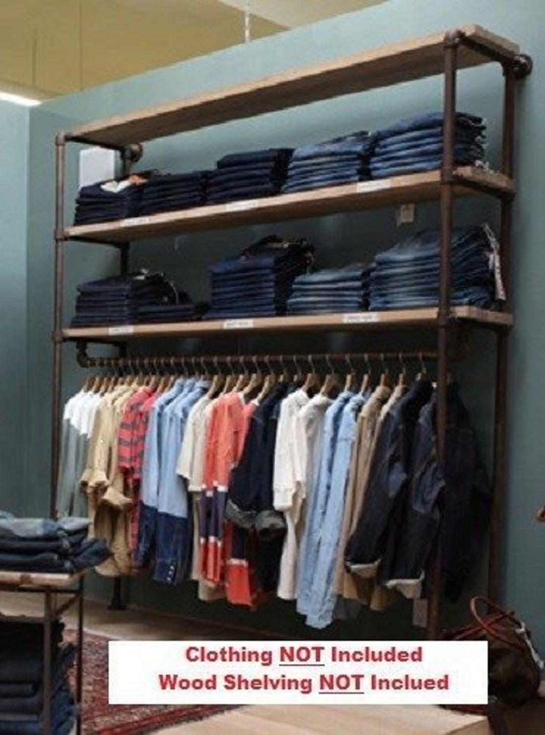 Clothing Garment Wall Rack 60" Wide Retail Store Fixture - Etsy