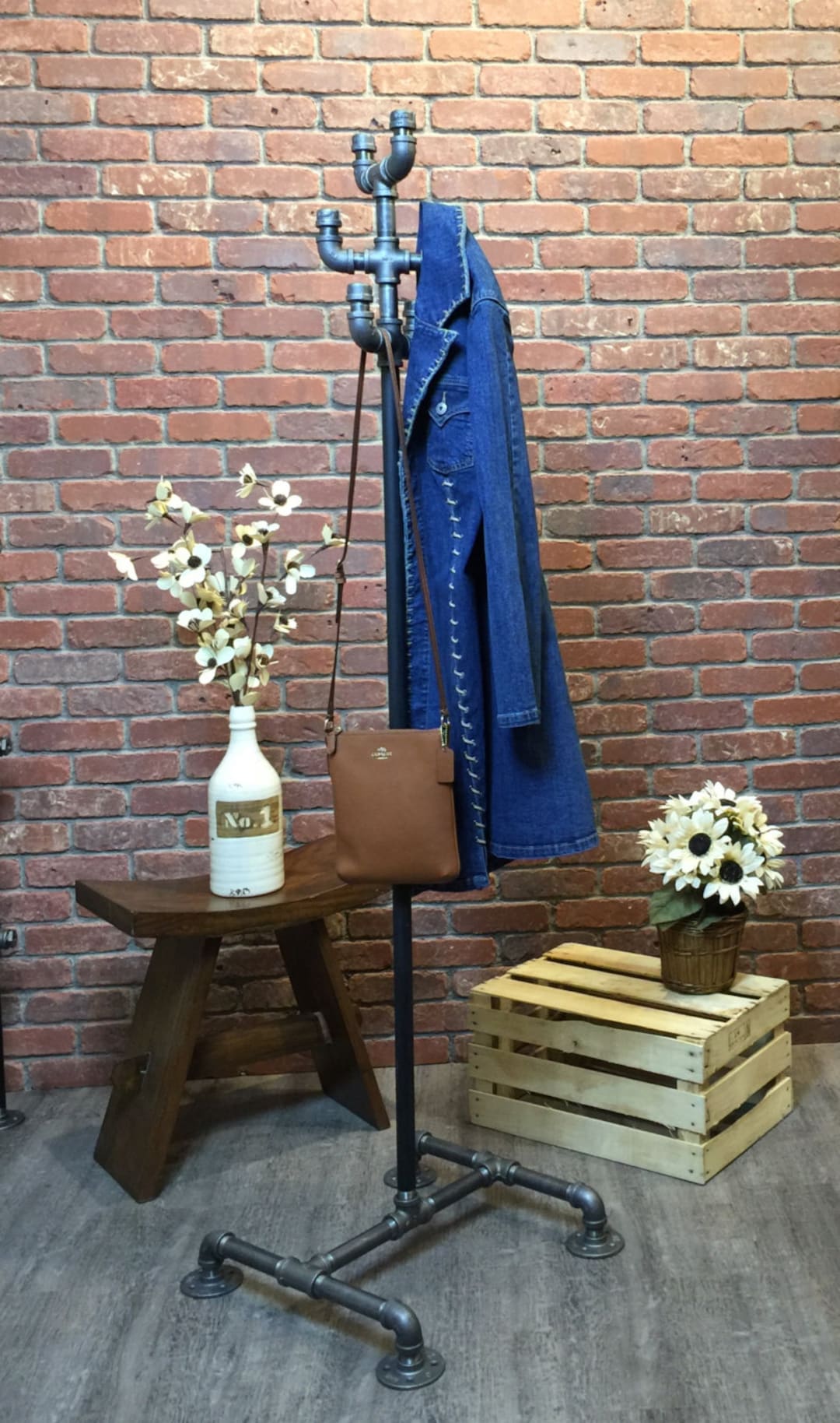 Industrial Coat Rack Stand Vintage Style Clothing Pipe Rack - Etsy