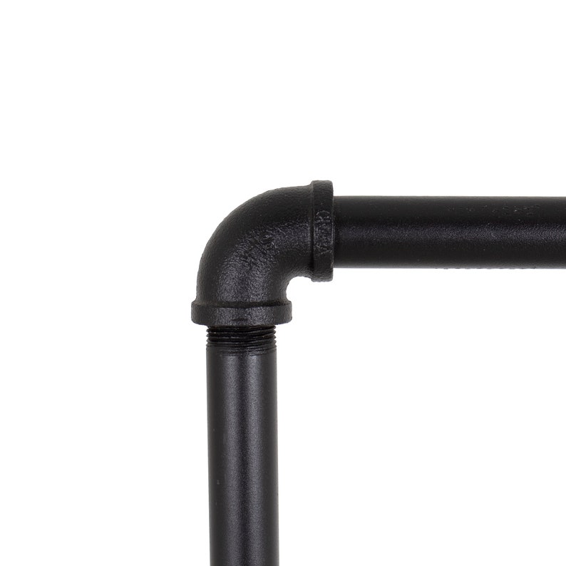 Bastidor de ropa de tubería industrial con estantes de madera - Etsy España