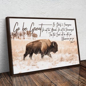 Bible Verse Quotes About Life Bison Wall Art Western Decor Go Be Great ...