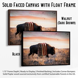 Patriotic Wall Art Bison Canvas Print American Buffalo Art Print USA ...
