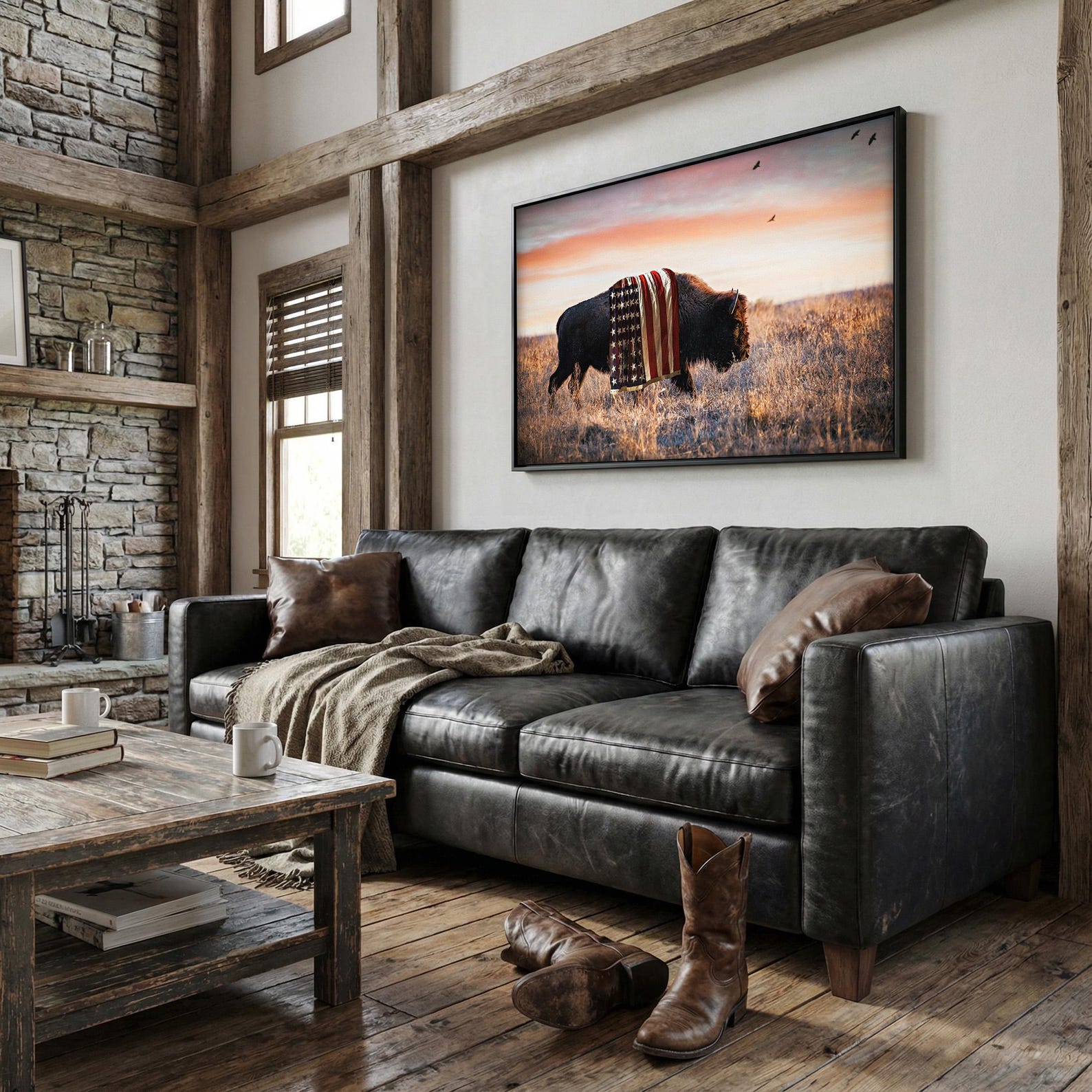 American Flag Patriotic Canvas Print - Americana Buffalo Photography ...