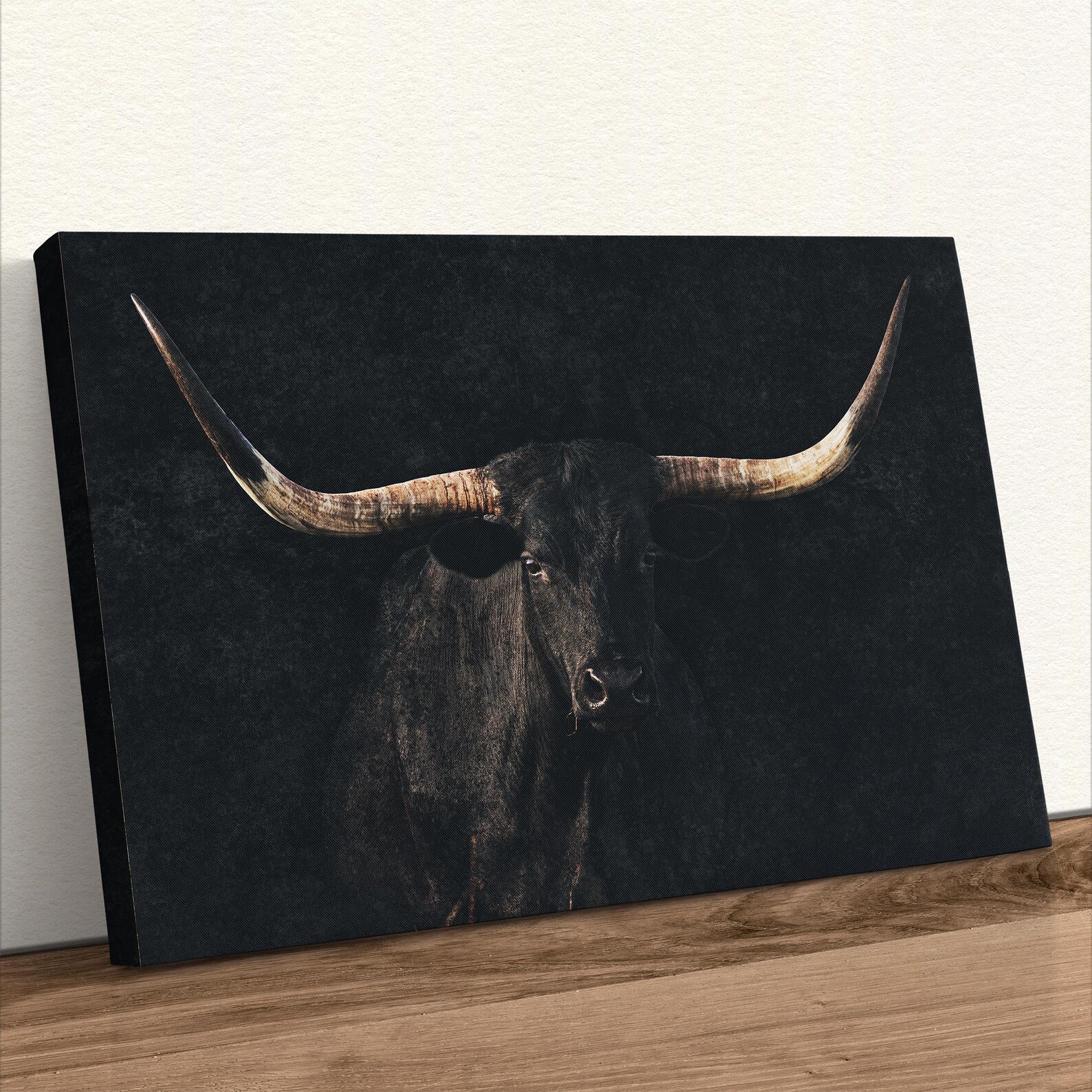 Dramatic Western Wall Decor - Texas Longhorn Wall Art Canvas Print ...