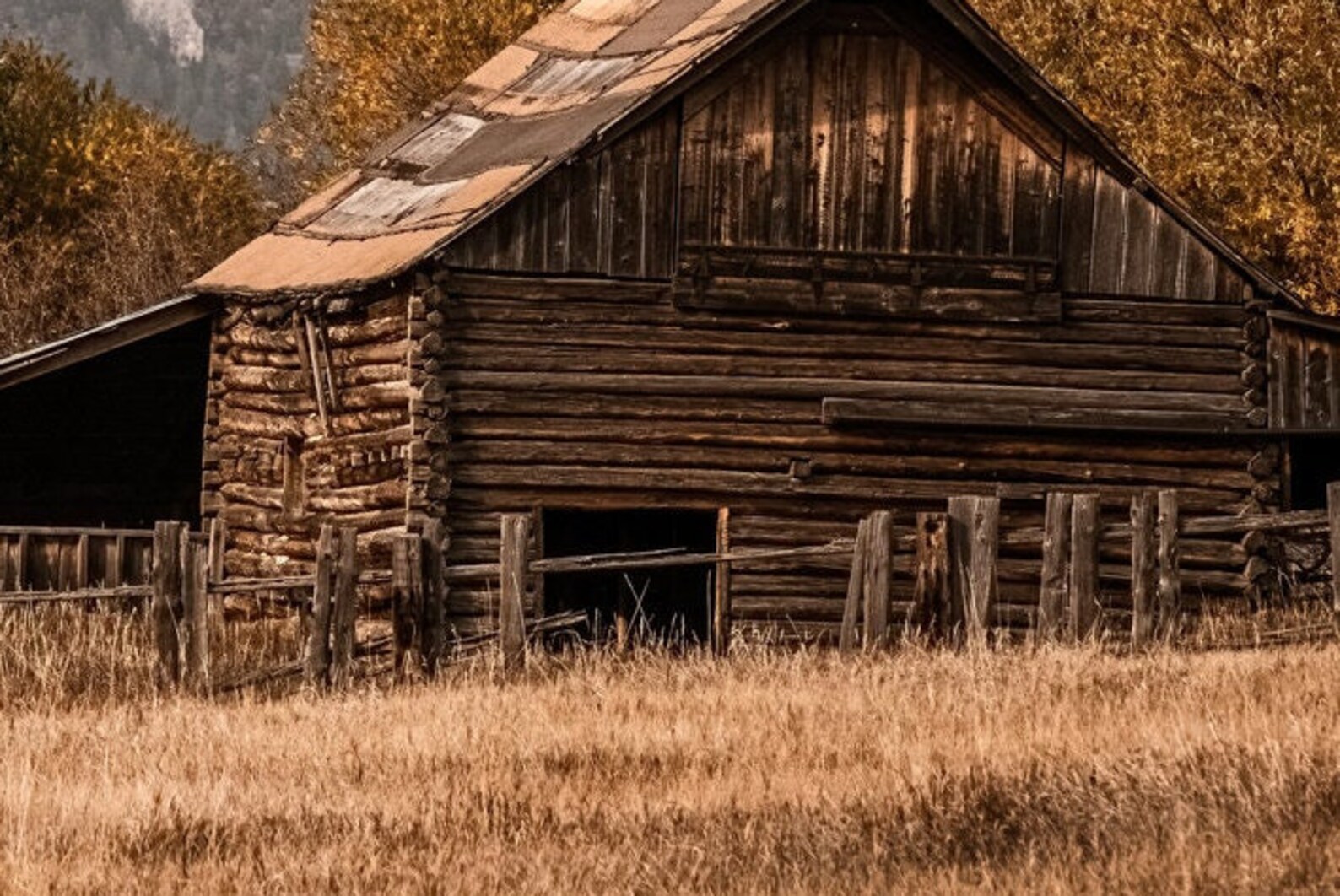 Old Barn Rustic Wall Decor Canvas Print or Photo. Wyoming Barn - Etsy