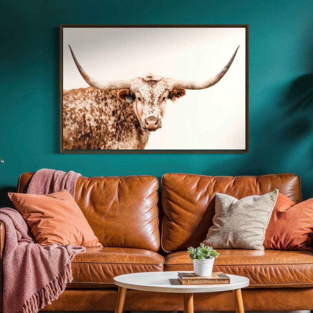 Boho Western Decor - Farmhouse Longhorn Wall Art - Rustic Texas ...