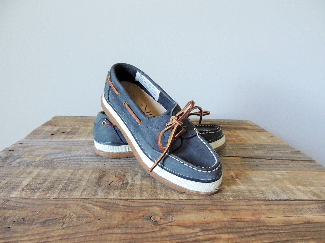 Vintage Gh Bass And Co Leather Shoes Dark Gray Etsy