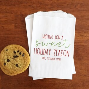 Christmas Treat Bags LINED - Bakery Bags for Holiday Cookies, Candy ...